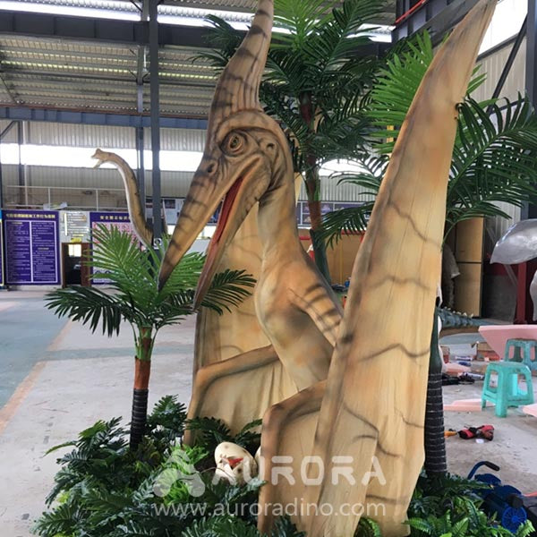 Standing Pteranodon With Animatronic Dinosaur Baby Egg