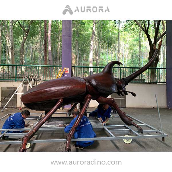 Animatronic Insect Unicorn Beetle For Garden