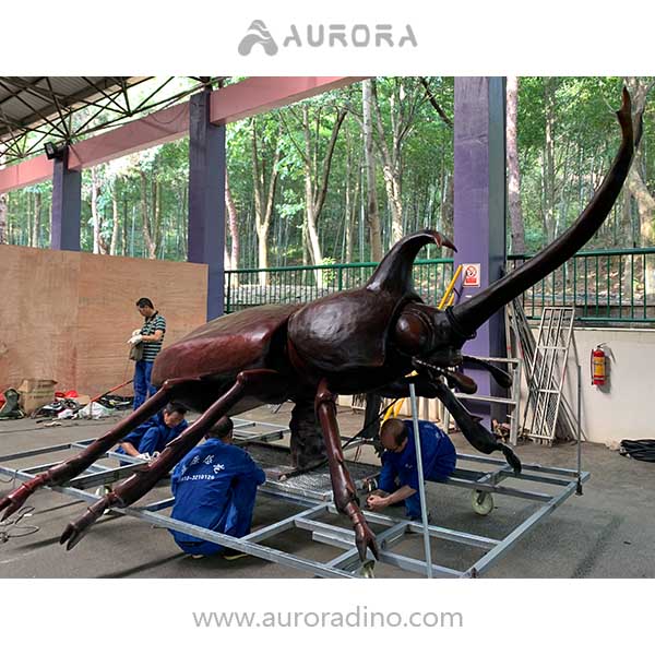 Animatronic Insect Unicorn Beetle For Garden