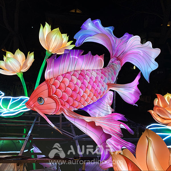 Goldfish Flower Lanterns Group For River Lighting