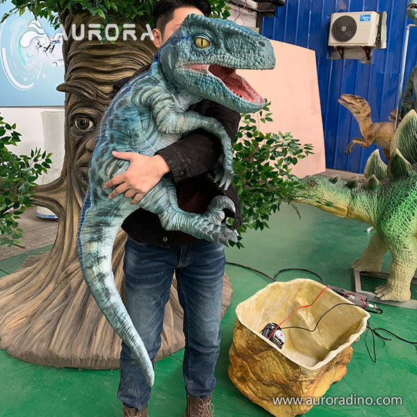 Realistic baby dinosaur hand puppets for popular Velociraptor Puppets