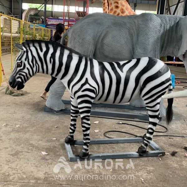 Lifelike Zebra Animatronic Animal Model Exhibition