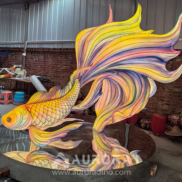 Golden Fish Lantern For Chinese Animal Lantern Carnival
